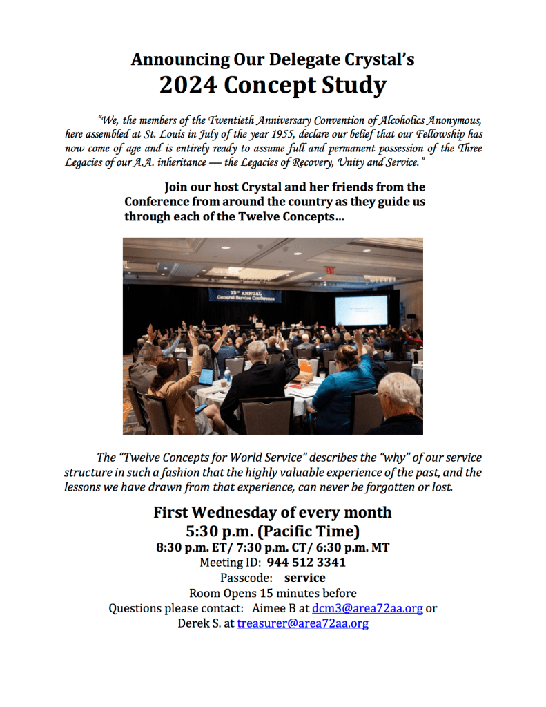 ACTIVITIES – DISTRICT 27 / AREA 72 of Alcoholics Anonymous